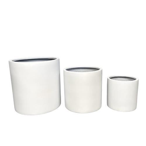 Fiberglass Cylinder Matte White | Pots WA